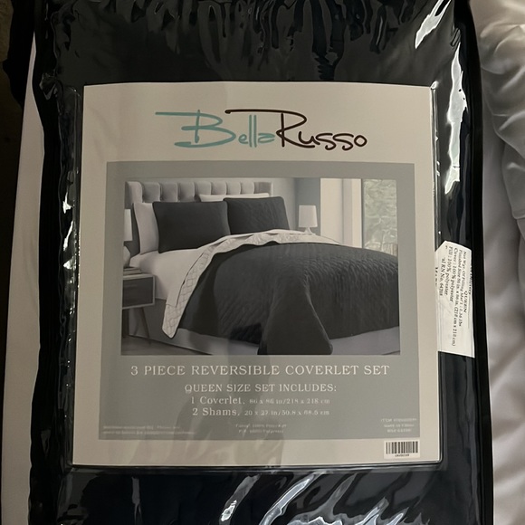 Bella Russo | Bedding | Bella Russo Threepiece Reversible Coverlet Set Blue | Poshmark